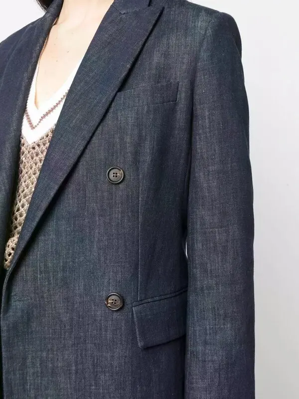 Brunello Cucinelli Denim Double-breasted Blazer