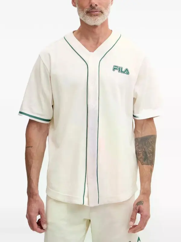 FILA Statuto Logo-embroidered Piped Shirt - White