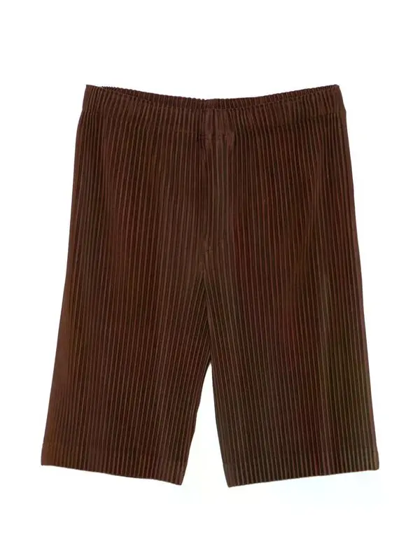 Issey Miyake Plissé-effect Shorts - Brown