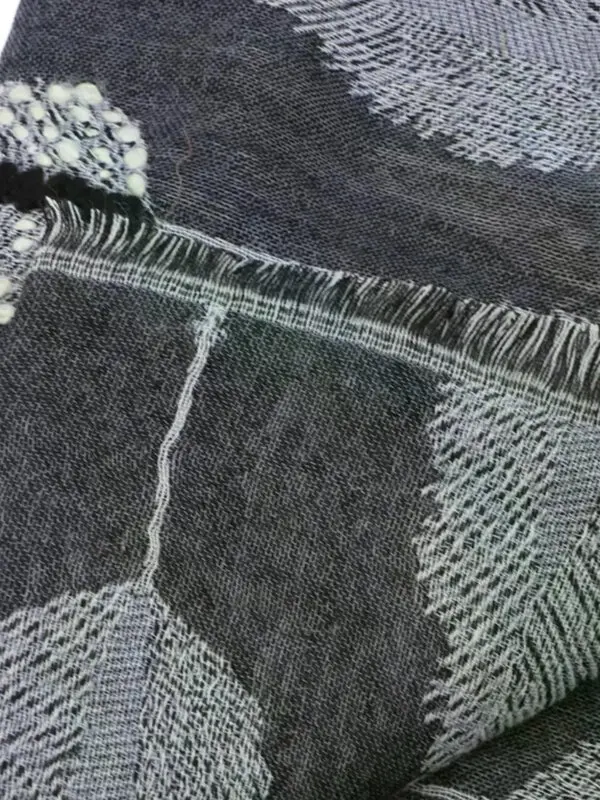 Altea Feather-print Frayed Scarf