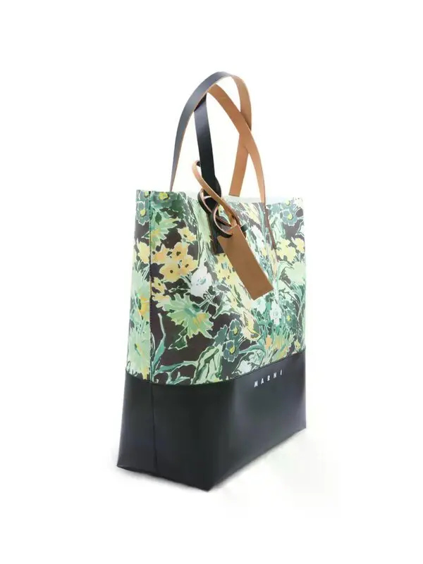 Marni Floral-print Logo Tote Bag