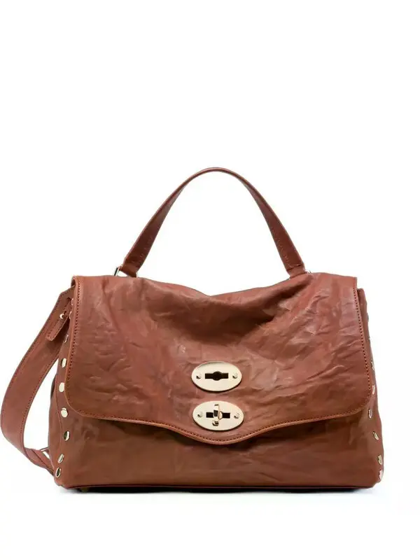 ZANELLATO Small Postina Studded Leather Tote Bag