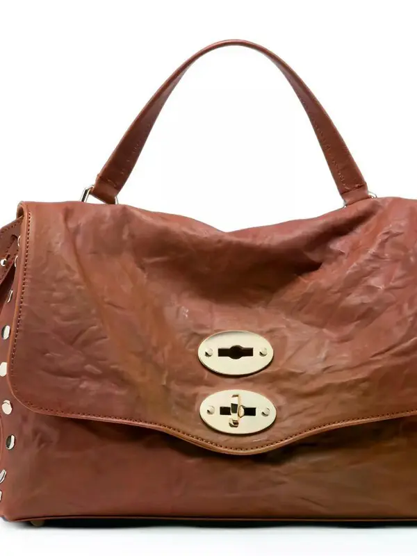 ZANELLATO Small Postina Studded Leather Tote Bag