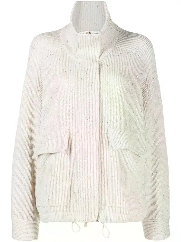 Brunello Cucinelli Ribbed-knit Cardigan - Neutrals
