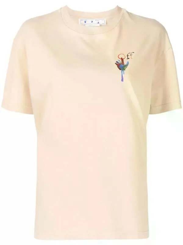 Off-White Logo-print Cotton T-shirt - Yellow