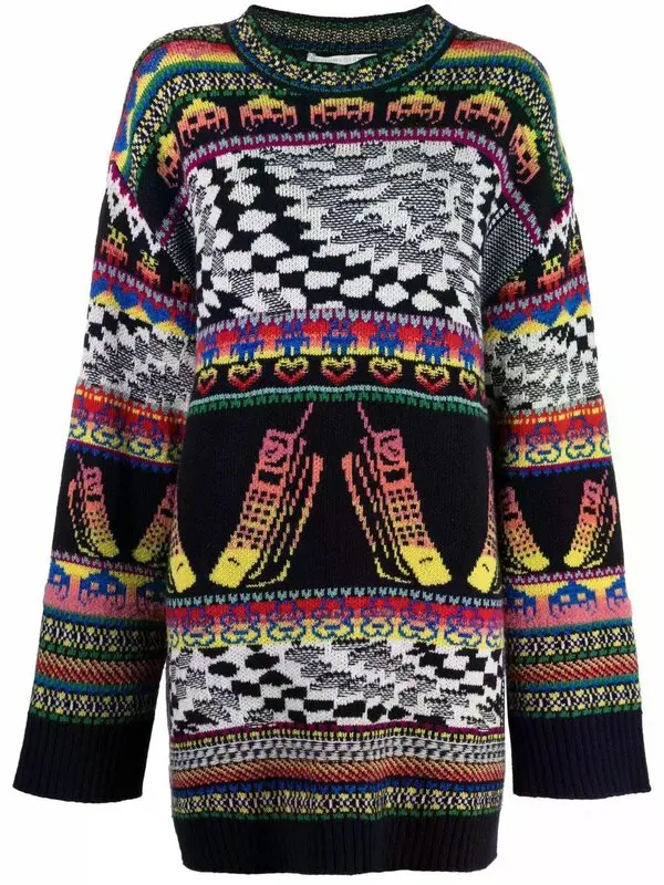 Stella McCartney Oversized Intarsia Knit Jumper - Black