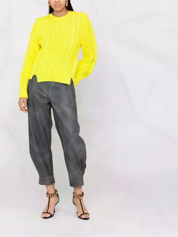 Stella McCartney Aran-knit Cropped Jumper - Yellow