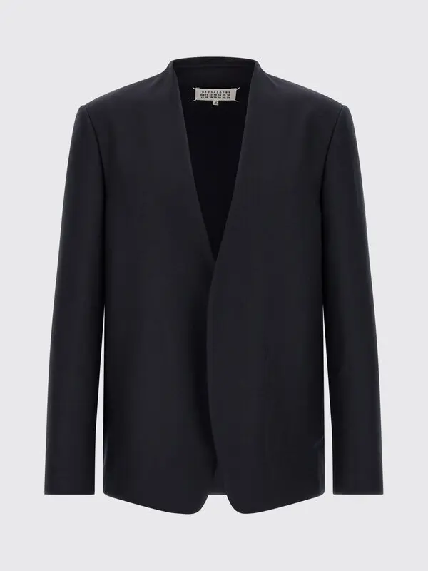 MAISON MARGIELA Open-front Virgin Wool Blazer - Blue