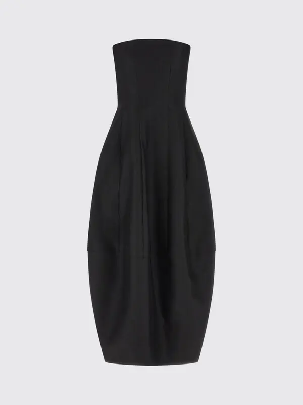 Khaite Stela Midi Dress In Wool And Silk