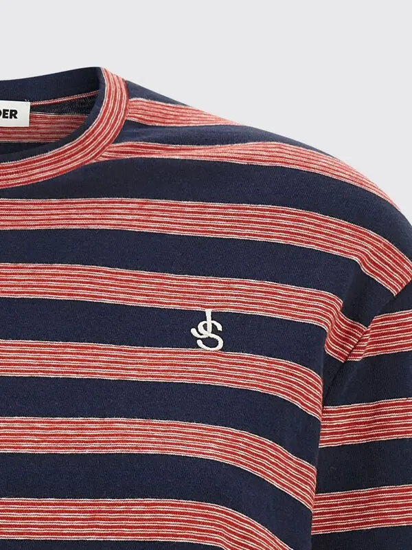 JIL SANDER Striped Long-sleeve Cotton T-shirt With Embroidered Logo