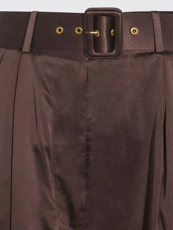 Zimmermann High-waisted Satin Palazzo Pants With Adjustable Belt