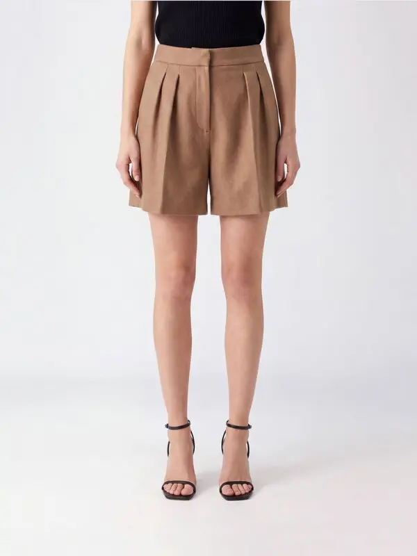 Max Mara Tailored Pleated Shorts - Camel