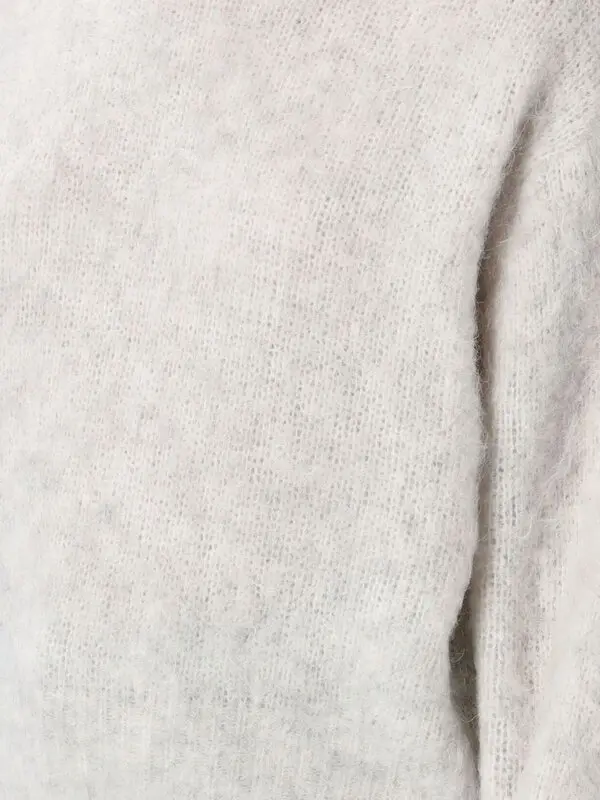 American Vintage Relaxed Fit Alpaca Wool Crewneck Sweater - Ice