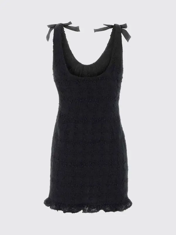 Alessandra Rich Sheath Mini Dress With Bow Appliqu