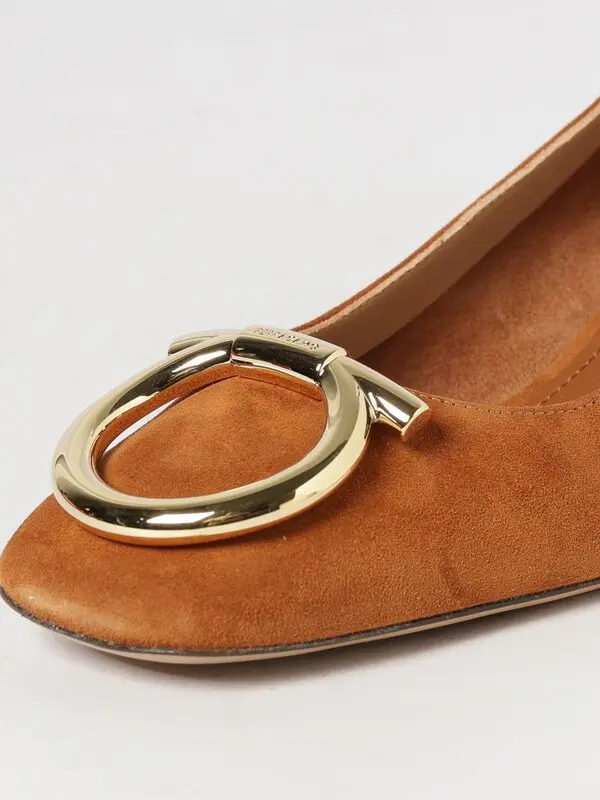 FERRAGAMO Maxi Gancini Suede Pumps