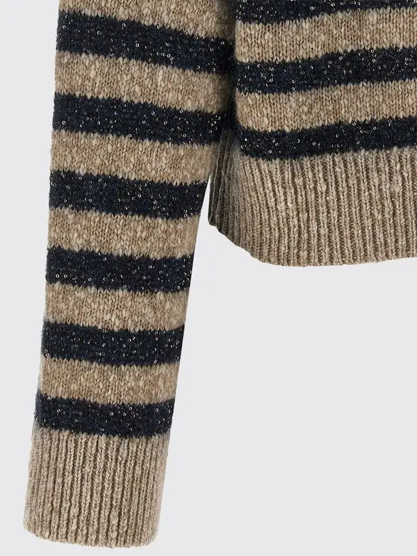 Brunello Cucinelli Striped High Neck Jumper - Multicolor
