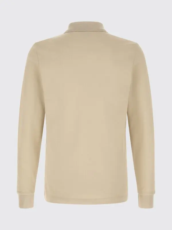 BOSS Long-sleeved Slim Fit Cotton Polo Shirt With Applied Logo