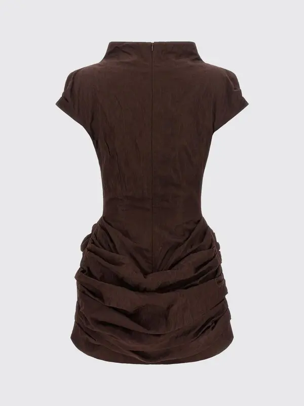 Magda Butrym Draped Funnel-neck Sheath Mini Dress