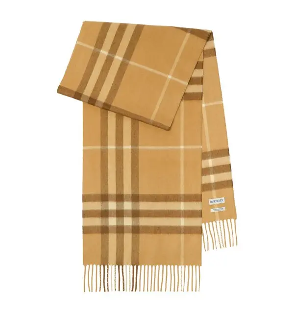 Burberry Cashmere Check Scarf - Beige