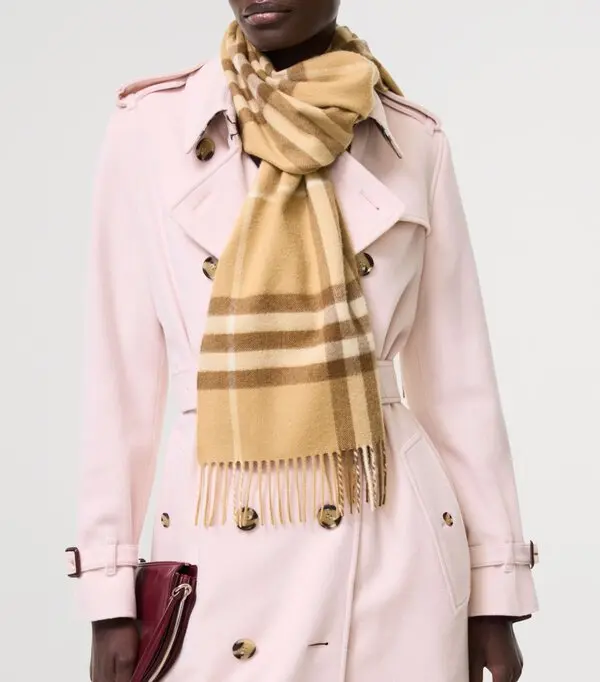 Burberry Cashmere Check Scarf - Beige