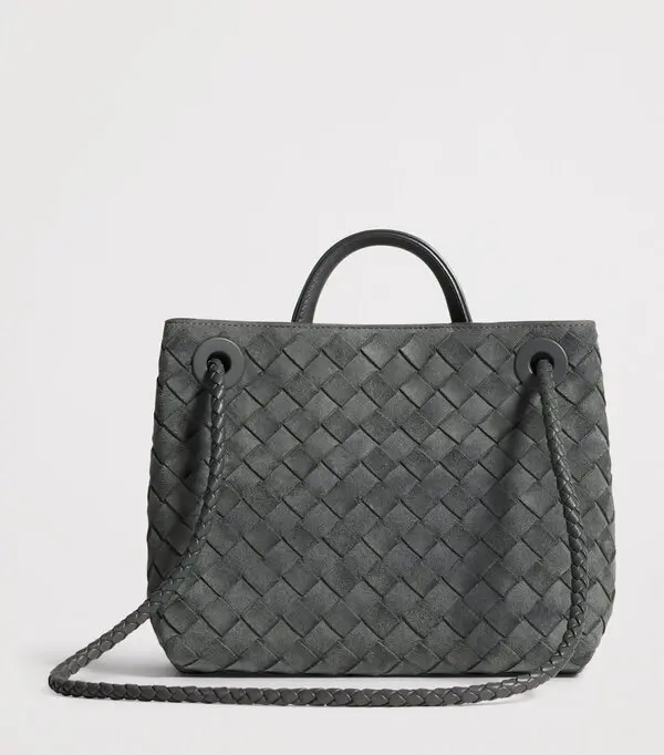 Bottega Veneta Small Suede Andiamo Top-handle Bag - Grey