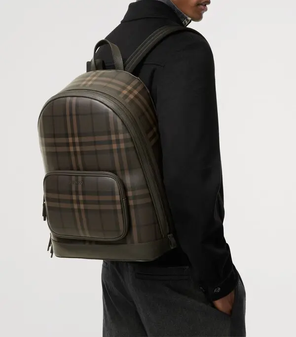 Burberry Canvas City Check Backpack