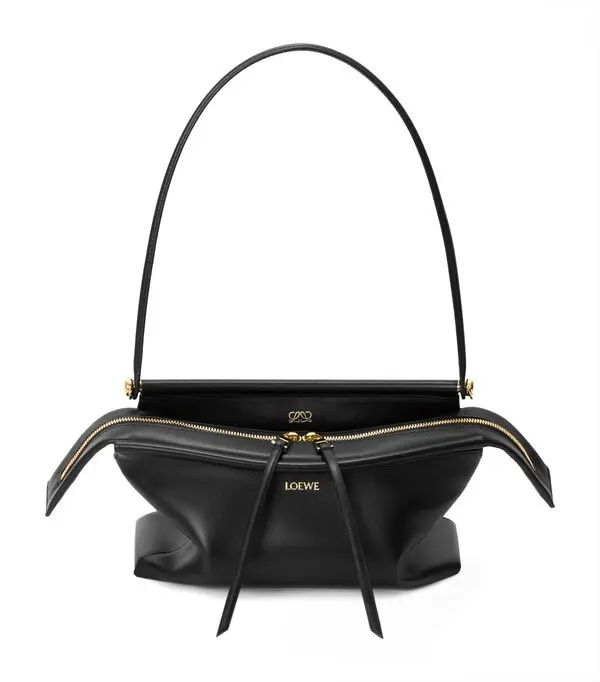Loewe Small Leather Whisker Shoulder Bag - Black