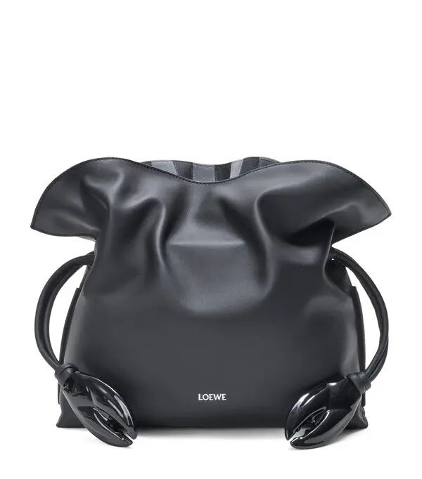 Loewe X Cosima Von Bonin Medium Leather Flamenco Clutch Bag - Black