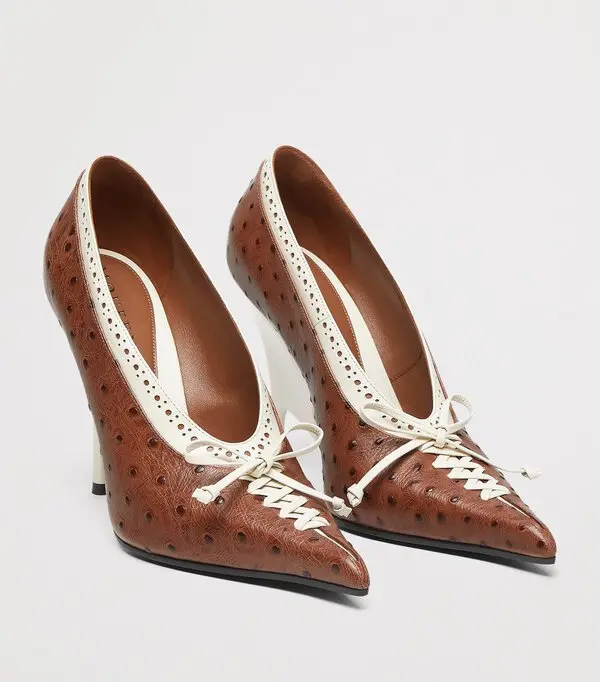 Alexander McQueen Koko Leather Wedge Pumps 105