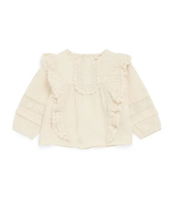 LOUISE MISHA Cotton Bella Blouse With Ruffle Detail