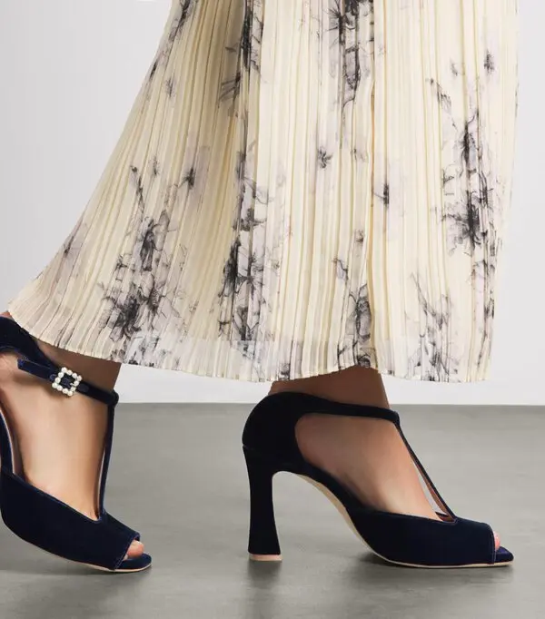 MALONE SOULIERS Velvet Nomi Heeled Sandals