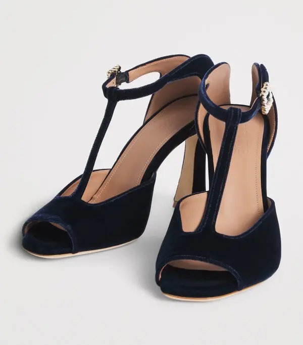 MALONE SOULIERS Velvet Nomi Heeled Sandals