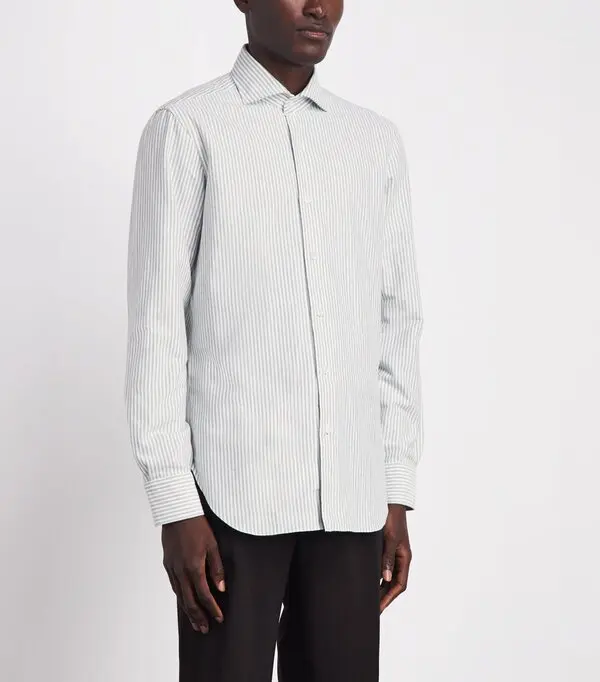 BARBA NAPOLI Washed Cotton Stripe Shirt