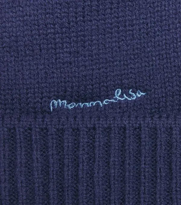 Monnalisa Knitted Beanie Hat With Drawstring Fastening