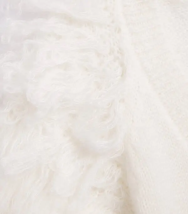 Monnalisa Faux-fur Trimmed Cardigan