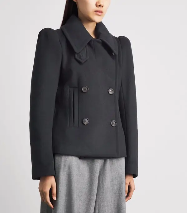 7 For All Mankind Wool-blend Double-breasted Fitted Blazer