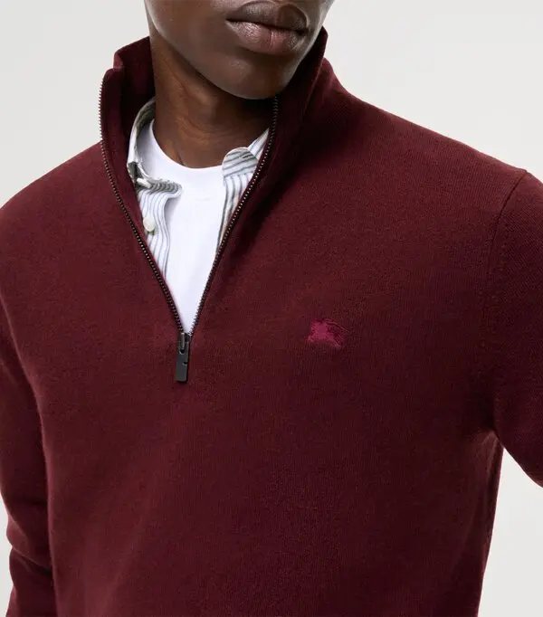 Burberry Cashmere-blend Quarter-zip Slim Sweater