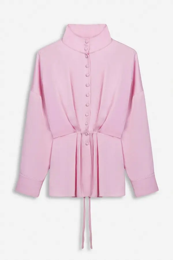 NOCTURNE Tie Detail Stand Collar Shirt