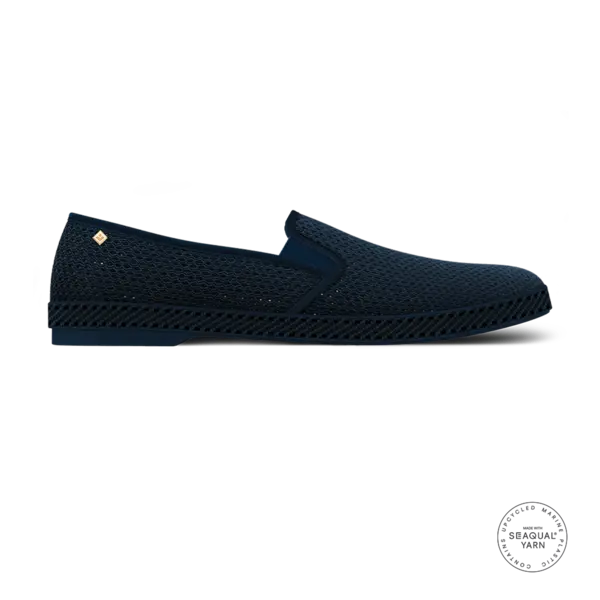 Rivieras Classic Navy Mesh Slip-on Loafers - Blue