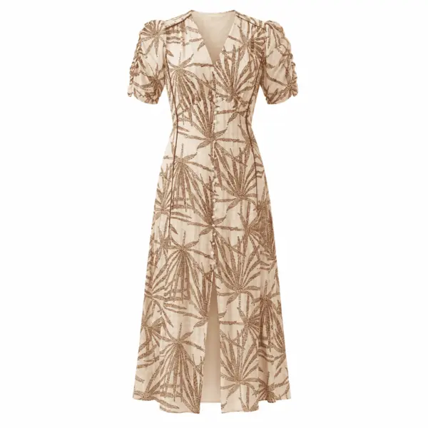 EXQUISE Neutrals / Adaline Midi Dress - Brown