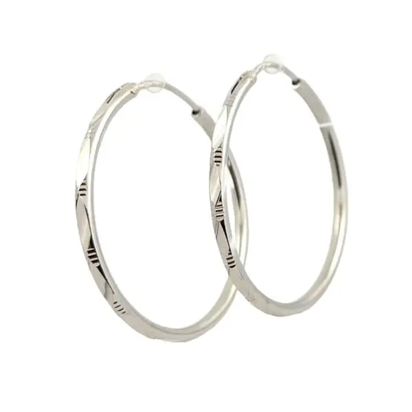 BELLUS DOMINA Sterling Hammered Hoop Earrings