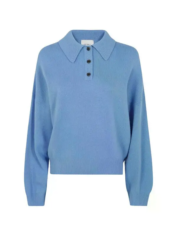 LISA YANG Polo-collar Cashmere Sweater - Blue