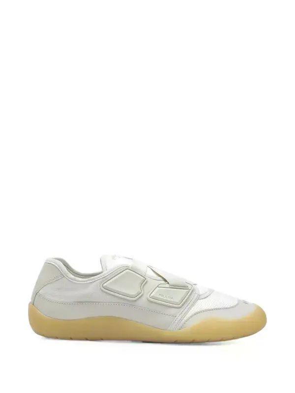 Prada Speedrock Leather And Mesh Fabric Sneakers - Neutrals