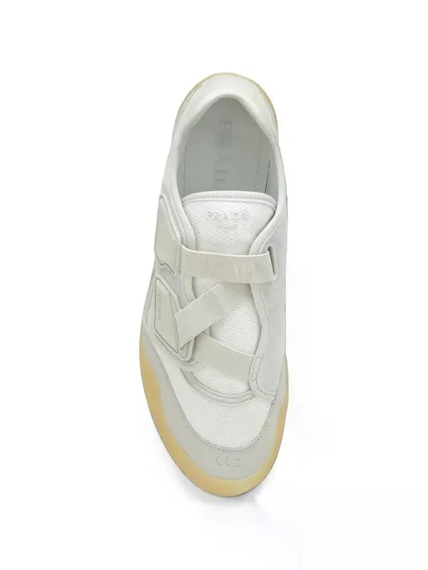 Prada Speedrock Leather And Mesh Fabric Sneakers