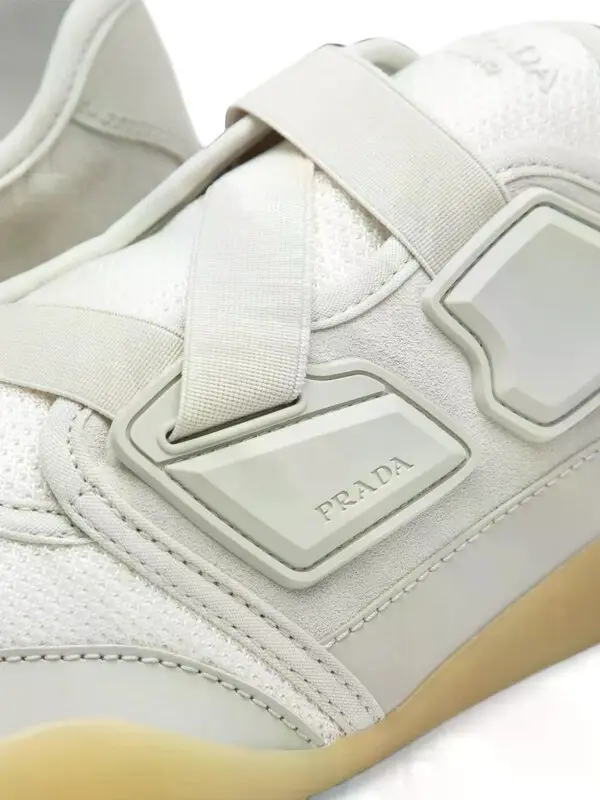 Prada Speedrock Leather And Mesh Fabric Sneakers