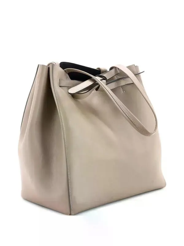 Celine Phantom Tie Cabas Leather Tote Bag - Neutrals