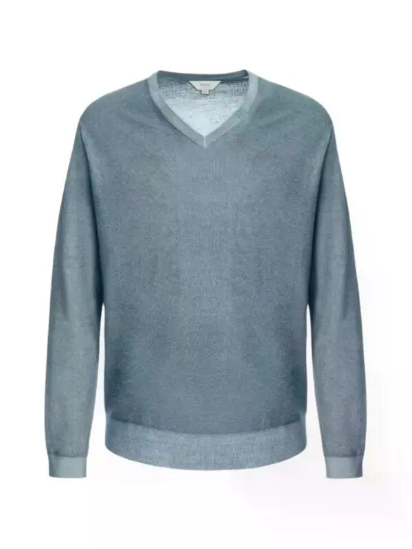 Malo V-neck Fine Knit Sweater - Blue