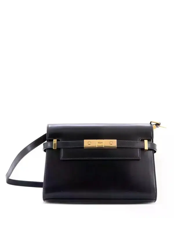 Saint Laurent Manhattan Leather Shoulder Bag - Black