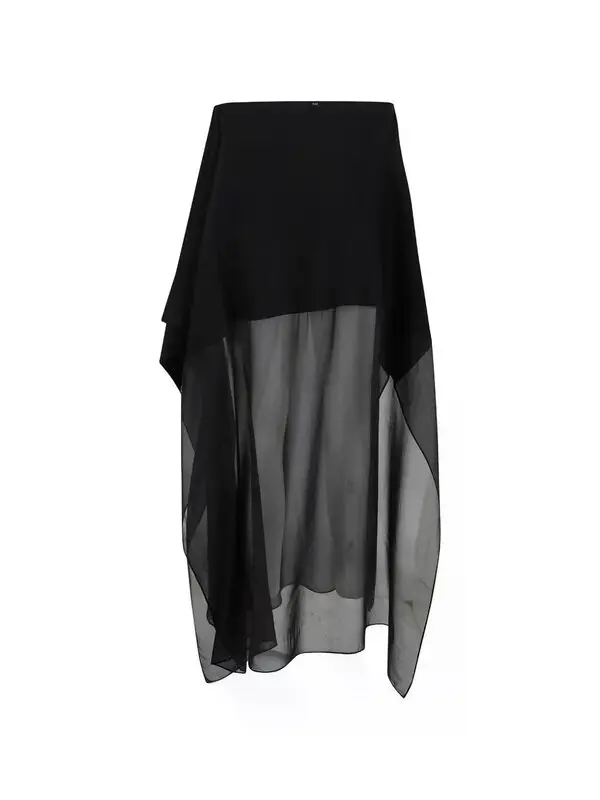 Max Mara Sheer-panel Asymmetric Midi Skirt
