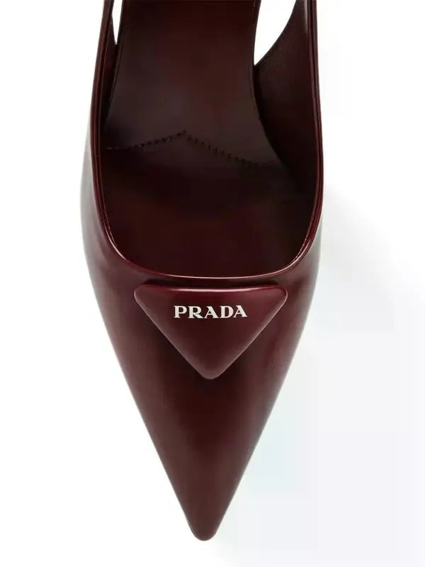 Prada Brushed Leather Slingback Pumps
